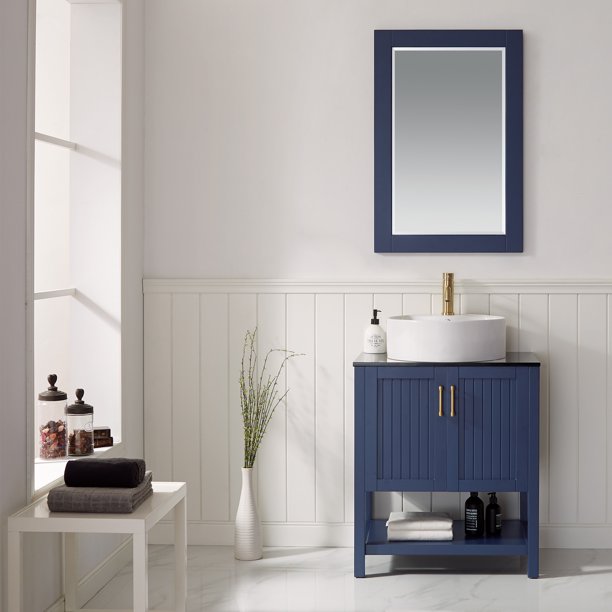 Potenza Royal Blue Single Sink Bathroom Vanity | The Flooring Factory